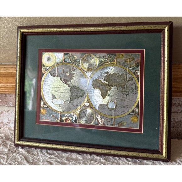 Unknown | Art | Framed Map Of The World 626 Version Print Foil Art ...